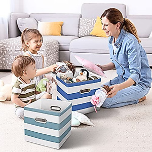 EXTREE Cube Storage Bins 11×11x11 Collapsible Foldable Cubby Bins Fabric Baskets Cubbies Storage Cubes for Closet Organizer