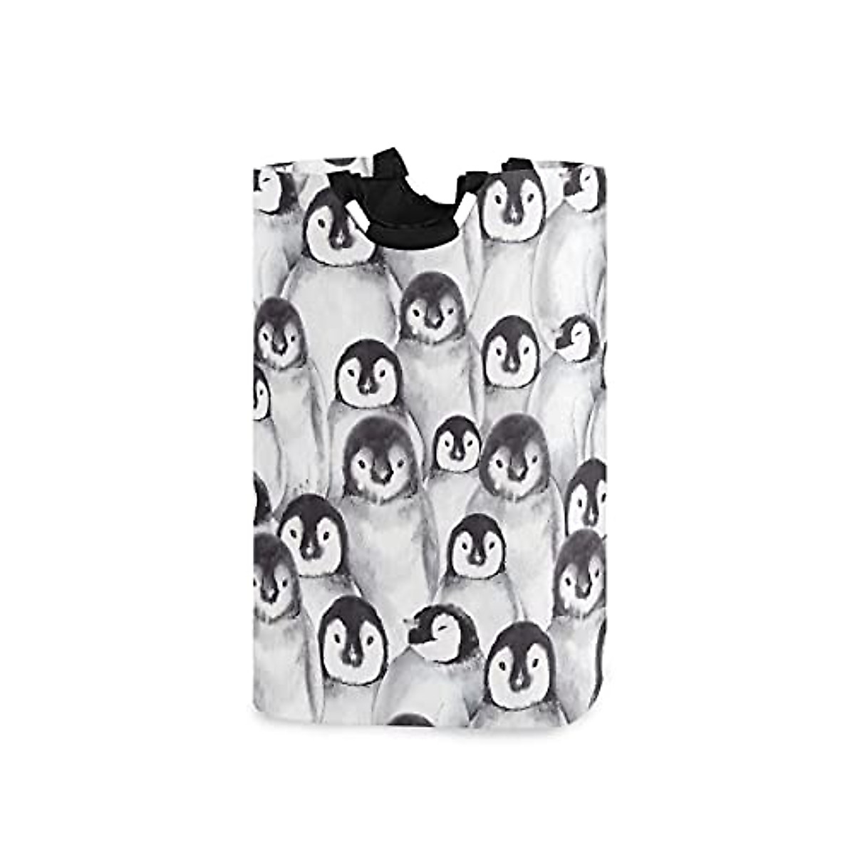 xigua Many Penguins Laundry Basket Large Laundry Hamper Foldable Dirty Clothes Toys Organizer Bag with Handles for Bathroom,Bedroom,College Dorm,Kids Room