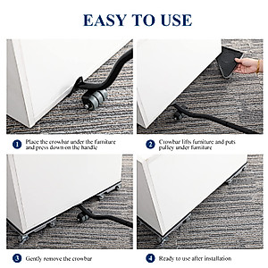 BSTCYZL Furniture Moving Dolly 3 Wheels Heavy Duty Furniture Movers Easy Furniture Lifter Mover Tool Set 4 Pack for Heavy Object, 1200 LBs Load Capacity