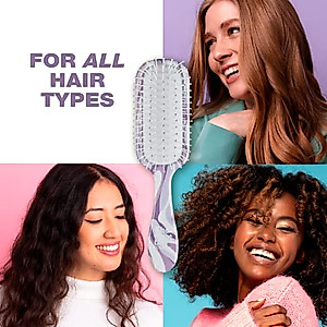 The Knot Dr. hair brush by Conair - Detangling hair brush - Travel Brush - wet brush - Removes Knots and Tangles in wet or dry hair - Purple
