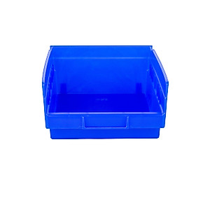 Hudson Exchange 12 x 8 x 4" Plastic Nesting Storage 12” Shelf Bin Container - 15 lb Capacity (Blue)
