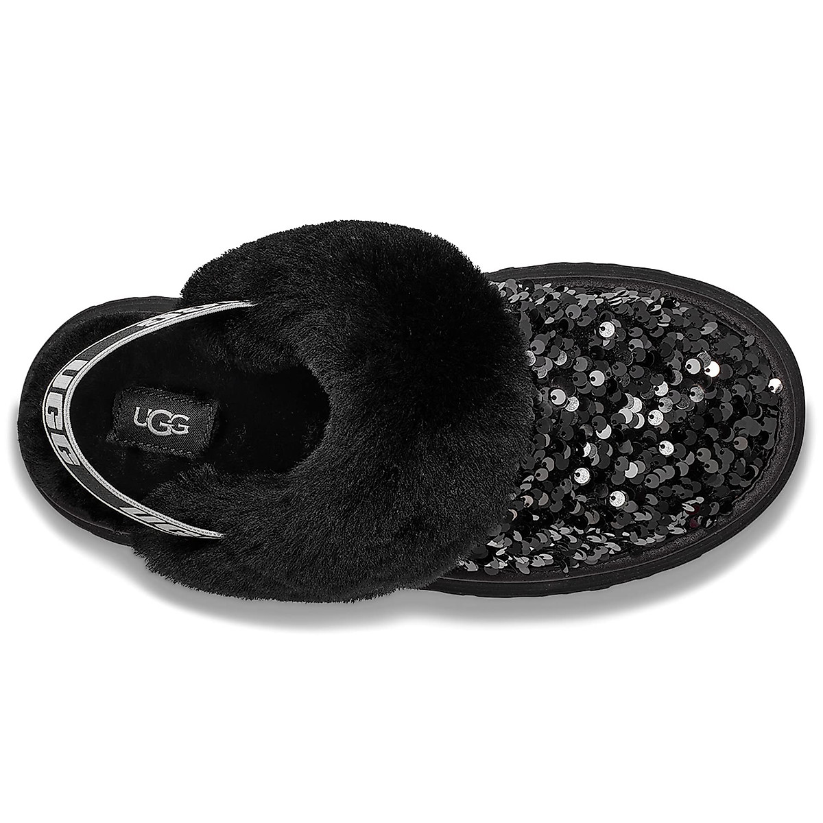UGG Women's FUNKETTE Chunky Sequin Slipper, Black, 6