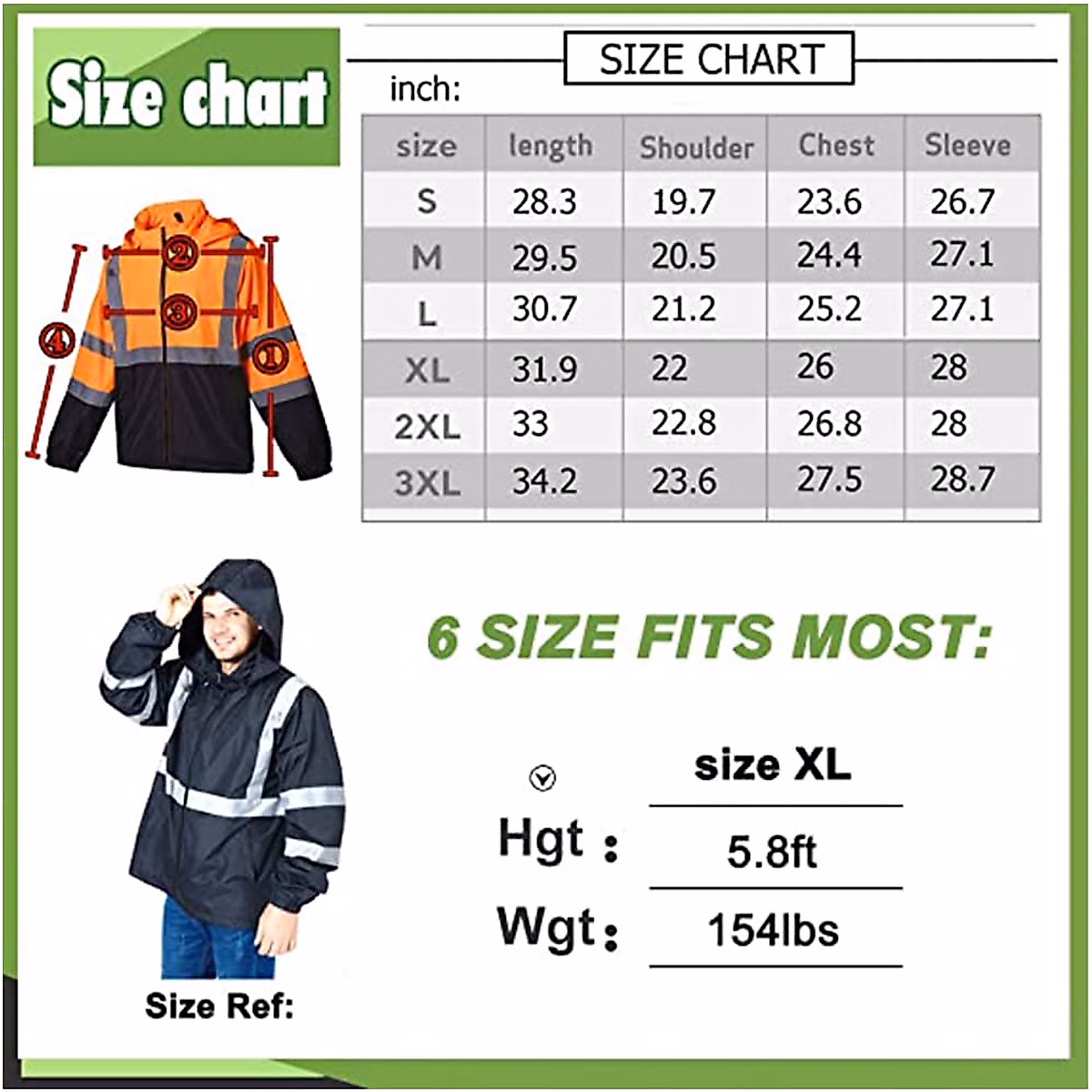 YOWESHOP High Visibility Reflective Winter Bomber Safety Jacket Waterproof Reflective Jacket for Men Hi Vis Construction Jackets(Yellow，L)