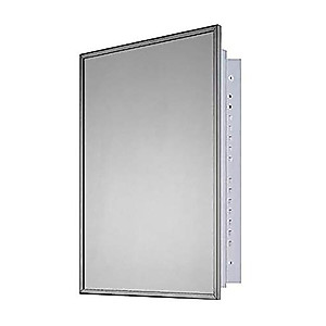 Ketcham 160 - 14"W x 20"H Deluxe Series Recessed Mounted Bright Annealed Stainless Steel Framed Single Door Medicine Cabinet