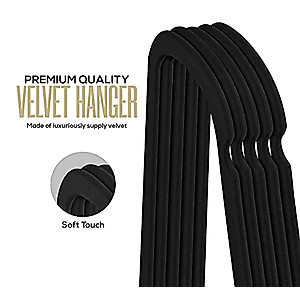 Utopia Home Value Pack of Black Velvet and White Plastic Hangers- Ultra Thin Strong Hangers with Notches- No More Slippage- Space Saving - Pack of 100