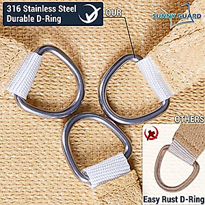 SUNNY GUARD Sun Shade Sail 20'x20' Rectangle UV Block Sunshade for Backyard Yard Deck Patio Garden Outdoor Activities and Facility,Sand