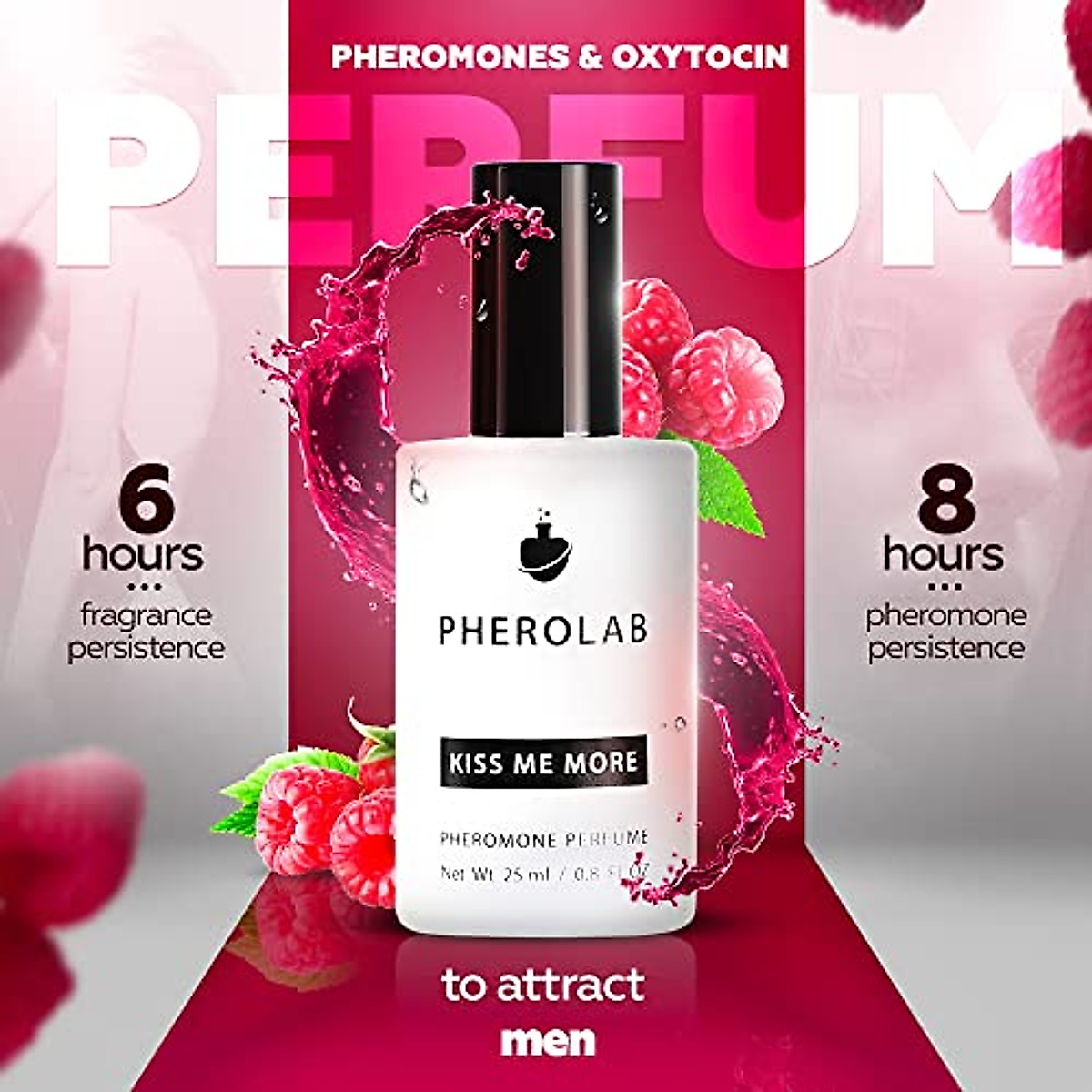 PHEROLAB KissMeMore Pheromones Cologne for Women [Oxytocin] Premium Pheromone Infused Oil Cologne - Womens Spray Perfume to Attract Men