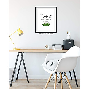 Govivo Twins | Like Two Peas In A Pod - Wall Decor Art Print with a black background - 8x10 unframed typography artwork printed on photograph paper