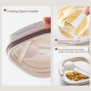 LivLab Mker Airtight Food Storage Containers, BPA Free Plastic Cereal Containers with Lid for Kitchen Pantry Organization, 2.3L / 2 Qt Cereal Dispenser for Grain, Rice, Snacks and Candy,White