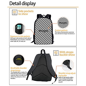 Howilath Custom Baseball Pattern Black School Backpack Set for Teen Boys Girls, Colorful 17 Inch Bookbag Lunch Box with Pencil Case