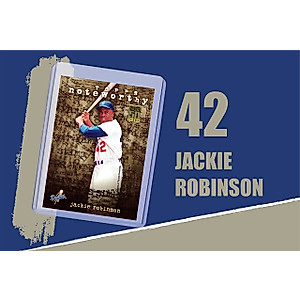 Jackie Robinson Baseball Cards (5) Assorted Brooklyn Dodgers Trading Card and Wristbands Gift Bundle