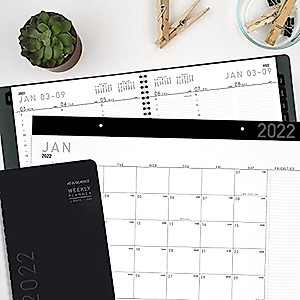 2022 Weekly & Monthly Planner by AT-A-GLANCE, 7" x 8-3/4", Medium, Contemporary, Black (70545X05)