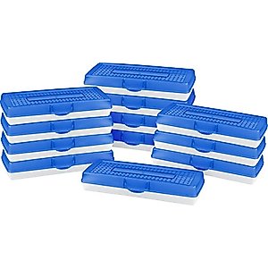 Storex Stretch Pencil Box, 5.6 x 13.4 x 2.52 Inches, Blue, Case of 12 (61467U12C)