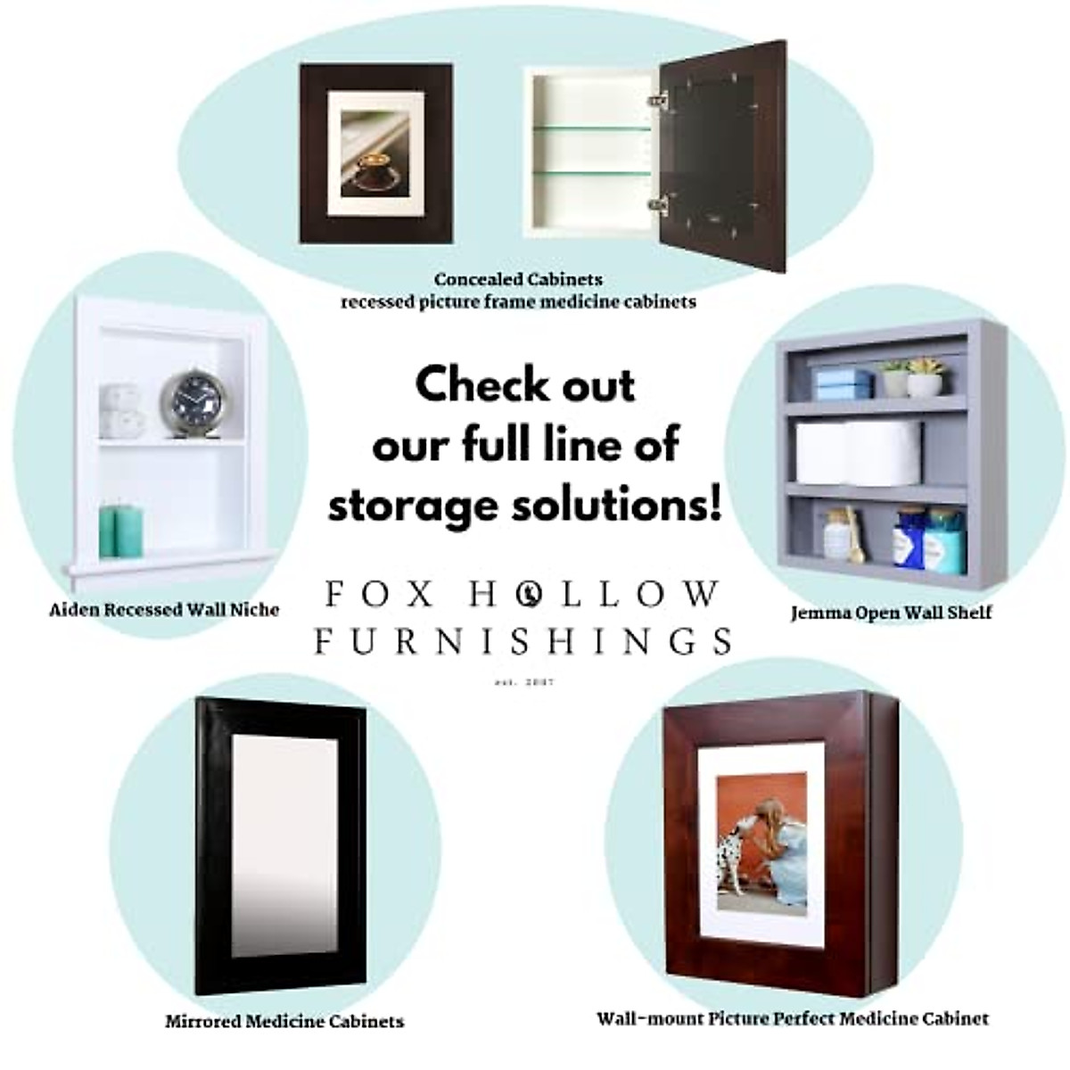 Fox Hollow Furnishings Wall Mount Mirrored Medicine Cabinet (16 7/8" x 19 7/8") (Caramel)