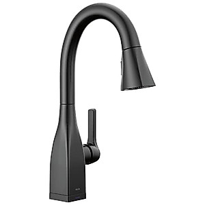 Delta Faucet Mateo Touch Bar Faucet with Pull Down Sprayer, Black Bar Sink Faucet Single Hole, Wet Bar Faucets Single Hole, Prep Sink Faucet, Delta Touch2O Technology, Matte Black 9983T-BL-DST