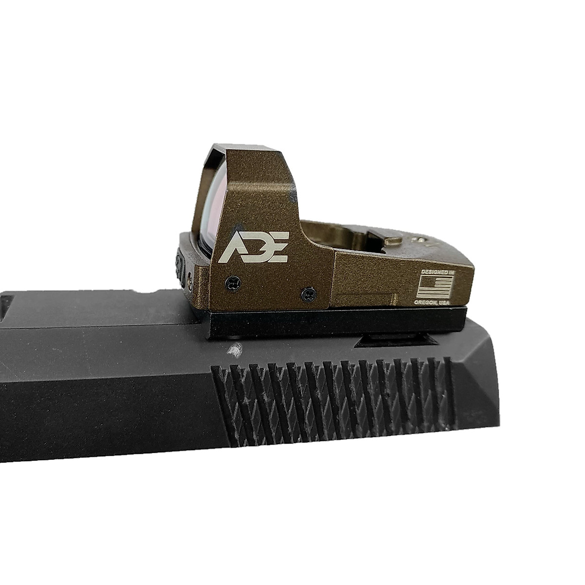 Ade Advanced Optics Python RD3-006A Green Dot Sight with Removeable Picatinny Plate for Handgun - FDE/TAN Body Color