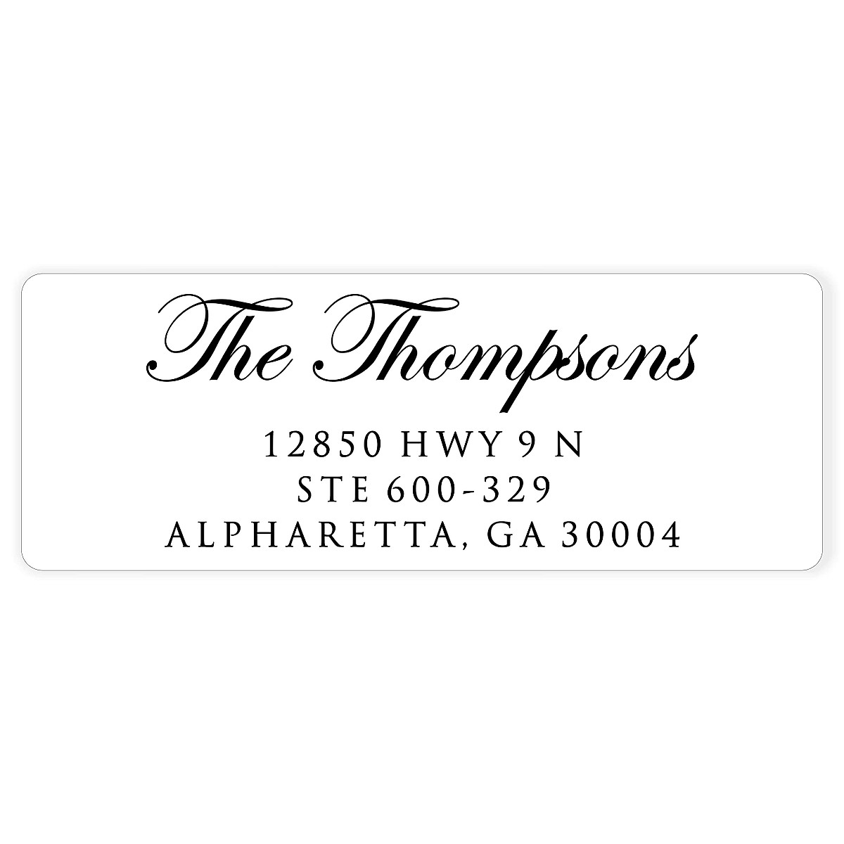 PrettySweetParty Clear Address Labels - Frosted Clear Transparent Custom Printed Personalized Return Address Labels for Envelopes (Edwardian Script)