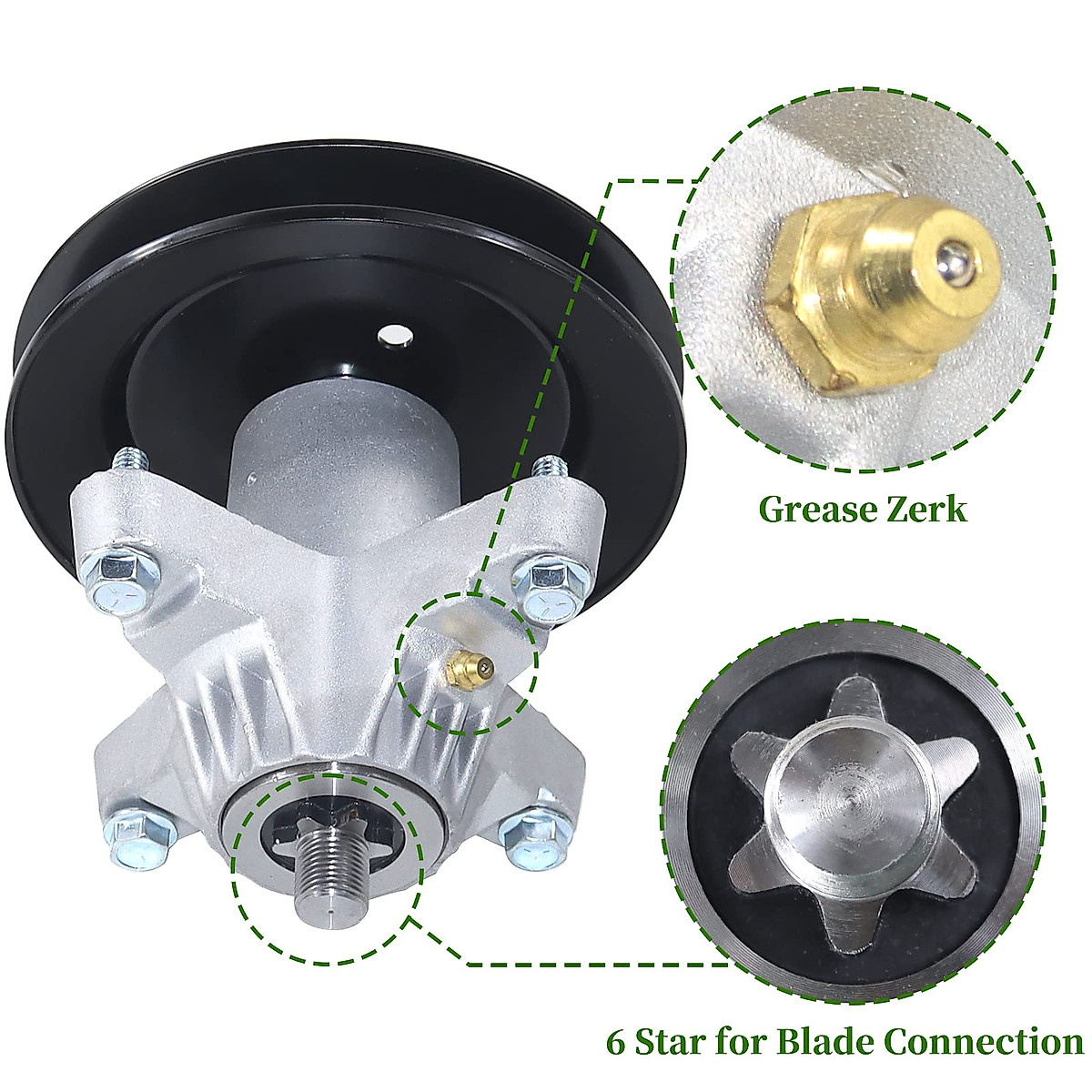 POSEAGLE 918-04456B Spindle Assembly with 756-04129B Idler Pulley Replaces 618-04456, 618-04461, 918-04456, 918-04456A, 753-08171, 753-08068, 756-04129 for Toro LX420, LX425, Cub Cadet LT1042 Tractors