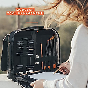 ETCHR Art Satchel & Field Case Duo - The Ultimate Art Supply Organizer - Stylish Art Bag - Vegan-Friendly Artist Bag - Field Bag & Art Case - Art Supply Bag - Artist Backpack & Field Pack Combo