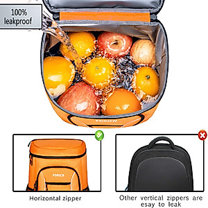 FORICH Cooler Backpack Portable Soft Backpack Coolers Insulated Leak Proof Large Cooler Bag for Men Women to Work Travel Beach Camping Hiking Picnic Fishing Beer Bottle, 30 Cans (X - Orange)
