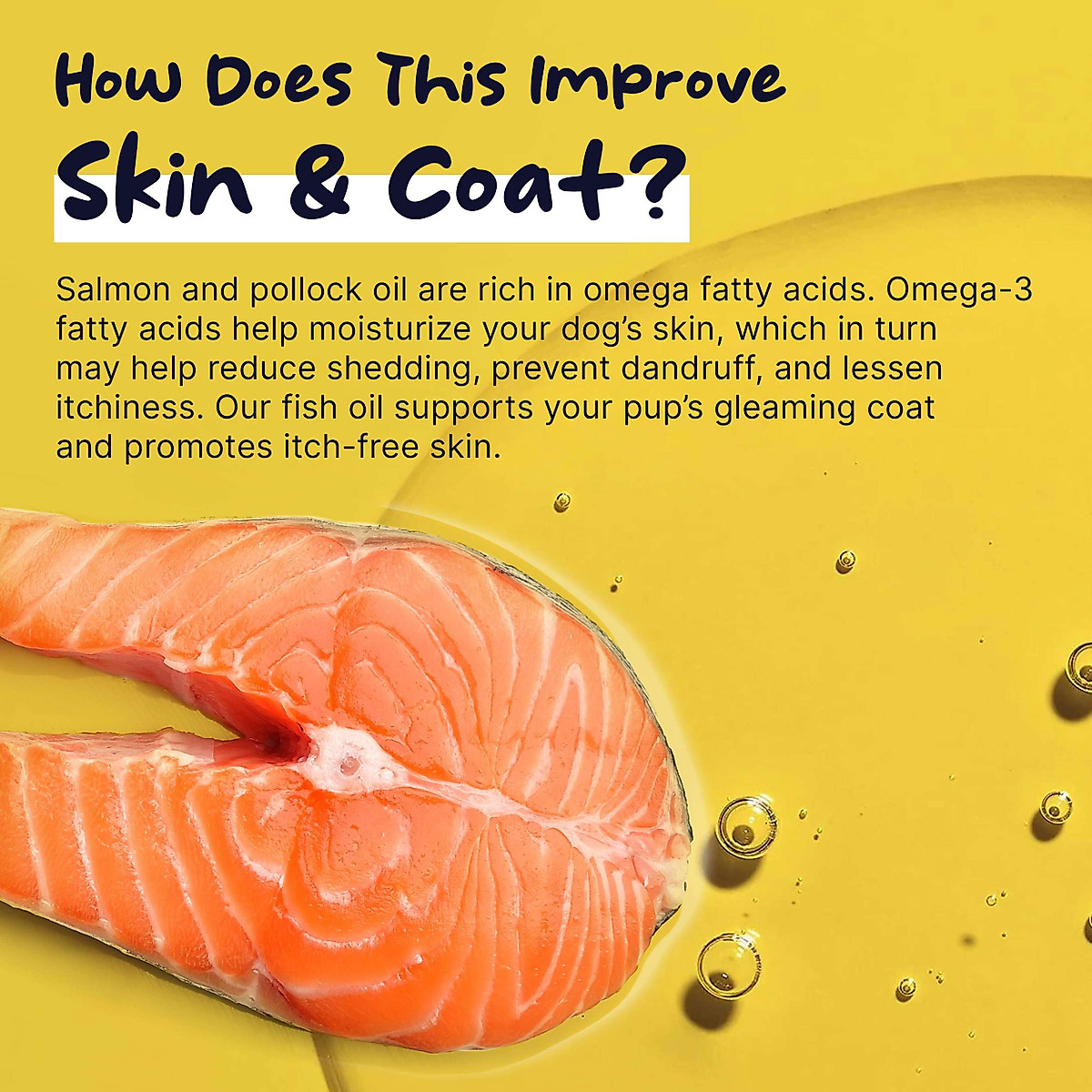 Wild Alaskan Salmon Oil for Dogs with Pollock Oil - 64 oz of Pollock and Salmon Oil, Omega 3 Fish Oil, EPA, and DHA - Dogs Skin and Coat Supplement - Made in USA