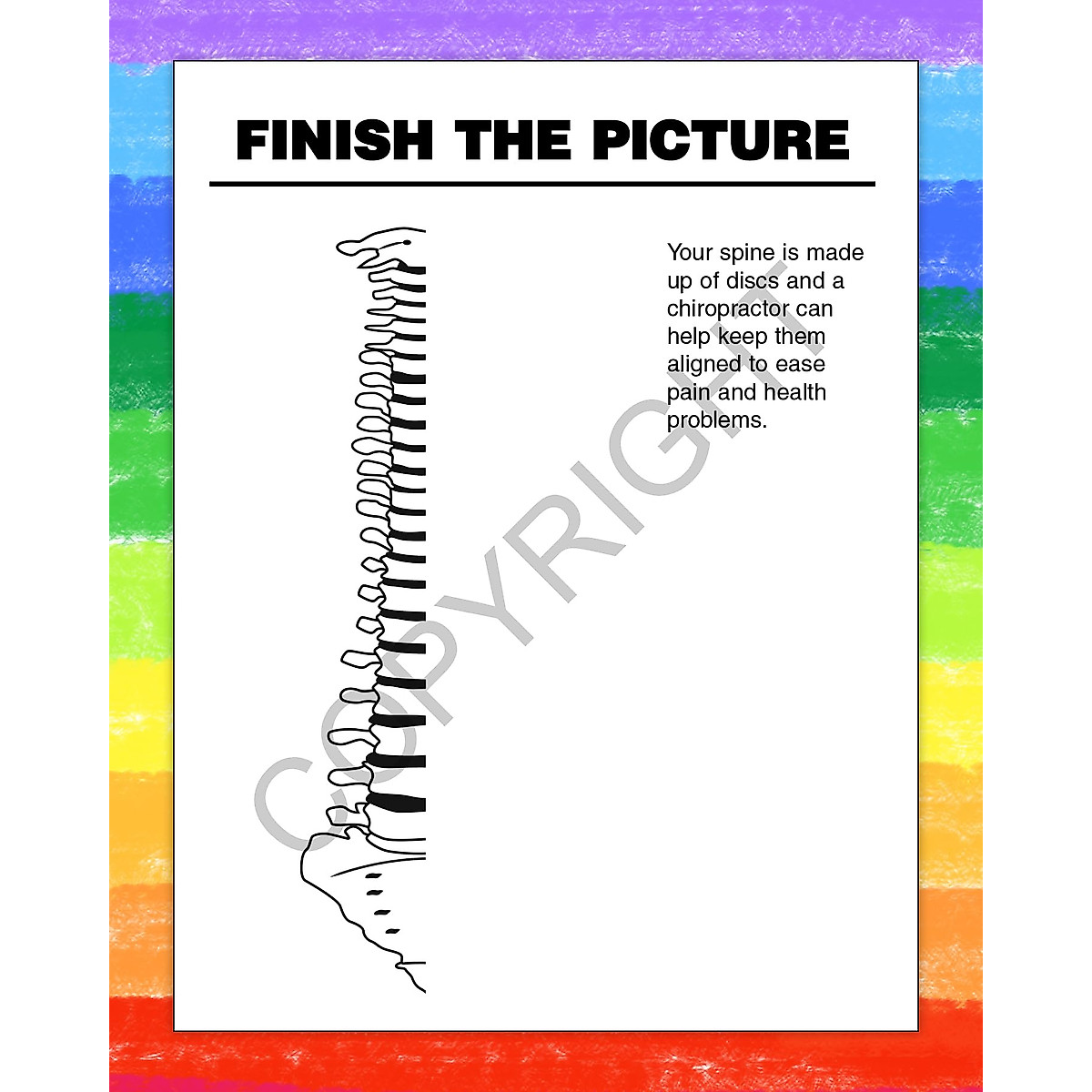 ZOCO - A Visit to The Chiropractor's Office - Educational Coloring Books (25 Bulk Pack, Without Crayons) - Chiropractor Supplies - Activities for Kids