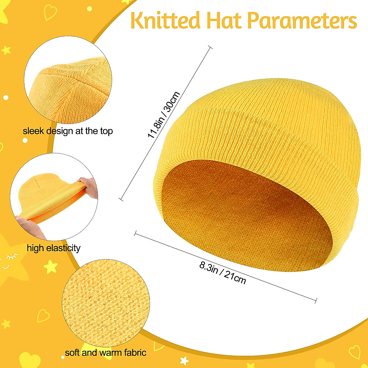 Geyoga Vintage Steampunk Goggles Halloween Cosplay Punk Sunglasses Yellow Beanie (2 Sets)