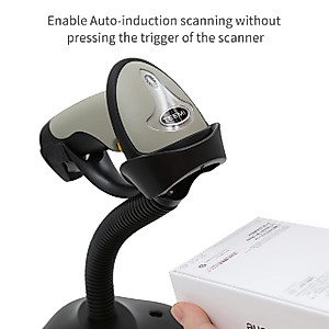 TEEMI Bluetooth Barcode Scanner 1D Handheld Automatic Laser Fast Accurate Bar Code Reader Auto Sensing Scanning, Easy Connect iPad iPad Android Smart Phone Tablet PC, No Stand
