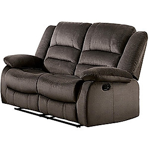 Homelegance Jarita Reclining Loveseat Polyester Fabric Cover, Chocolate