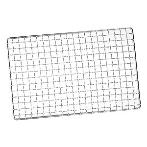 IFANLANDOR 1 Pc Stainless Steel Grill Grilling Grid Roasting Rack Charcoal Grill Grate BBQ Wire mesh Stainless Steel mesh mat Smoker mesh Grate Charcoal BBQ Barbecue Mesh Camping Smoky