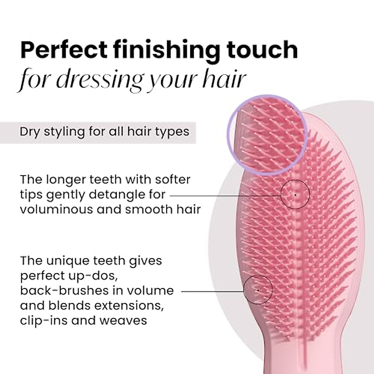 Tangle Teezer Ultimate Finisher Hairbrush, Smooths Strands, Adds Volume & Shine, for All Hair Types, Pink