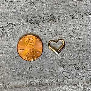 14k Yellow Gold Hearts Charm Slide Pendant, Mini Floating Heart