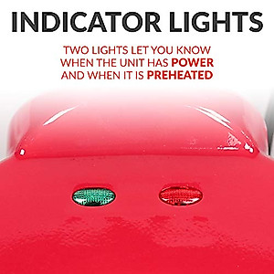 Nostalgia Taco Tuesday Deluxe 8-Inch 6-Wedge Electric Quesadilla Maker with Extra Stuffing Latch, Red