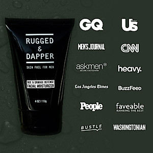 RUGGED & DAPPER Age Defense Mens Face Moisturizer | 4oz | Hydrating Mens Face Lotion | Unscented + Anti- Aging Formula for Clear Skin | Natural Ingredients | Made in USA
