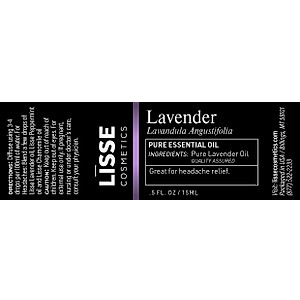 Lisse 100% Pure Lavender Essential Oil - Batch Tested & Third Party Verified - 0.5 Fl Oz
