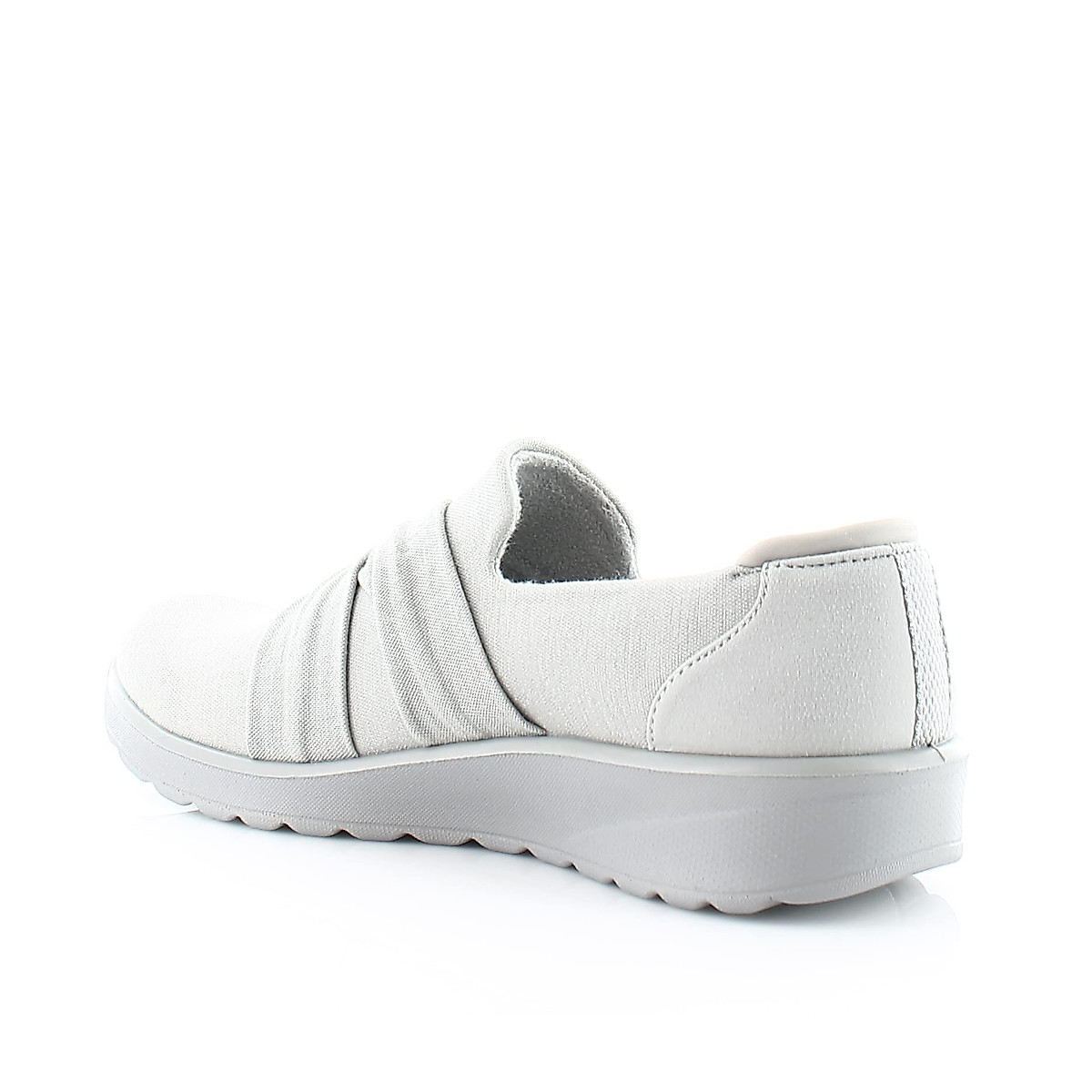 BZees Women's Glimmer Slip-Ons Loafer, Silver Smoke Shimmer, 8 Wide