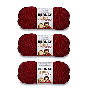 Bernat Softee Chunky Yarn, 3 Pack, Wine