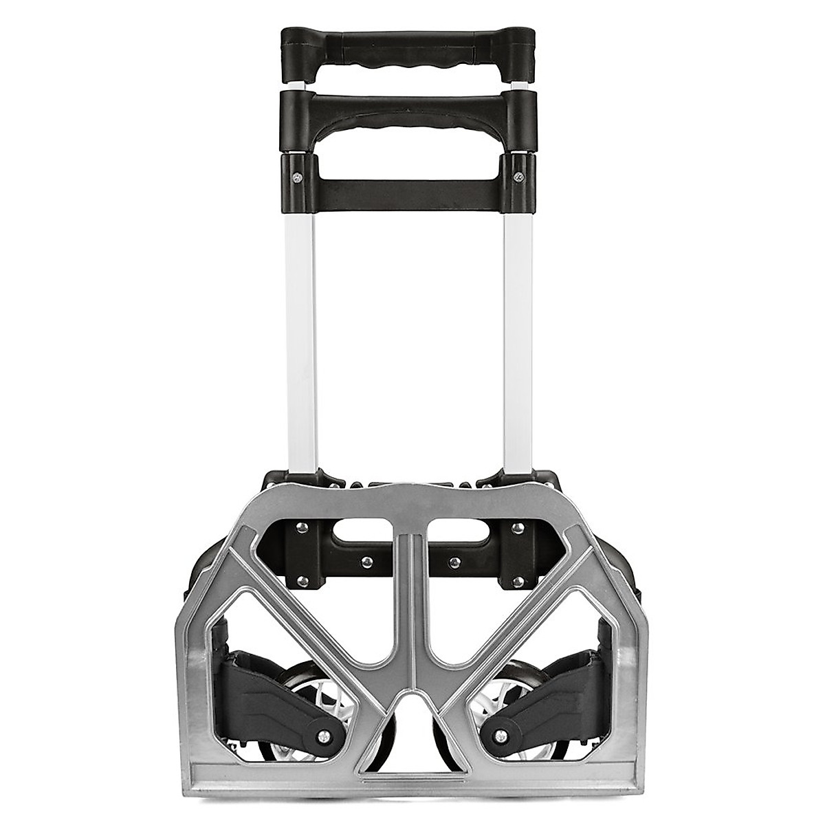 Heavy Duty Hand Truck & Dolly - 150 lb. Capacity Aluminum Utility Cart with Adjustable Shaft, Folds Down to Just 2" by Knack – Moving Equipment, Great for Lifting Boxes & Luggage (Black)