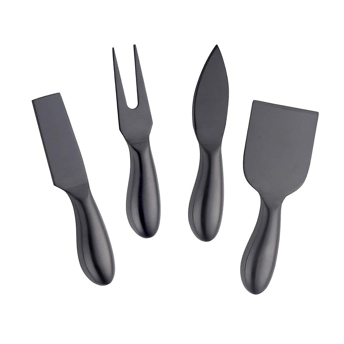Buyer Star Cheese Desert Knives Set of 4, Stainless Steel Black 5.3 inch Breakfast Butter Knife, Slicer Sandwich Spreader