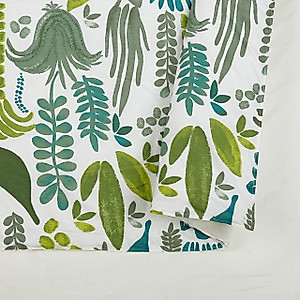 Jungalow Jardin 3-Piece 100% Cotton Botanical Duvet Cover Set - King, Green