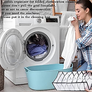 BLCMGSS 4PCS Wardrobe Clothes Organizer for Folded Clothes, 7Grids Drawer Dividers for Clothes(6.7x14.2x4.7inch,7grids,Grey)