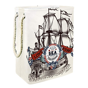Boat Sailing Adventure Storage Basket Bin Chest Organizer for Organizing Toy Storage,Baby Kids Toys,Dog Toys,Baby Clothing,Children Books,Gift Baskets