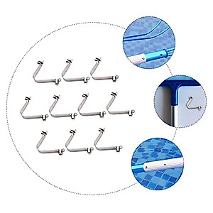 BESTOYARD 40 Pcs Spring Buckle Pool Brush Clips Spring Clips Clasp Pool Brush Pole Clip Pool Spring Clips Swimming Net Clips Replacement Spring Clips Component Vacuum Stainless Steel