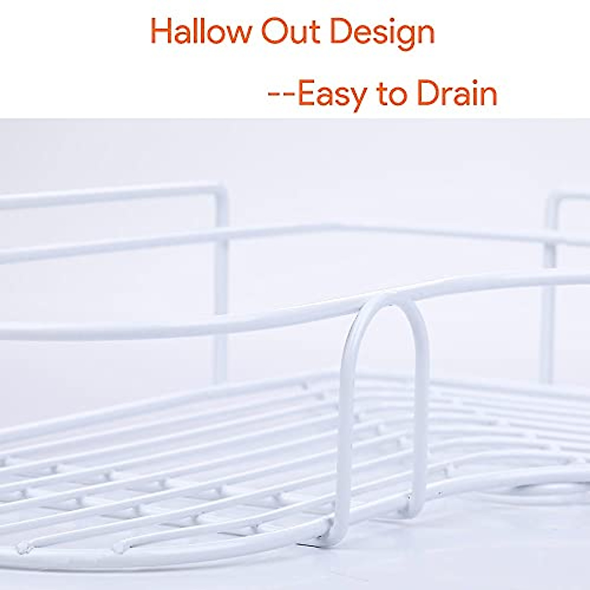 LAIGOO Adhesive Shower Caddy Corner Shelf, Metal Bathroom Shelf Wall Mounted Shower Shelf, Non-Drilling Floating Shelves for Shower Organizer/Bathroom Organizer/Kitchen (2 Pack, White)