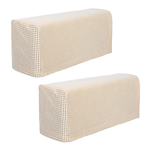 BESPORTBLE Chair Arm Protectors Sofa Armrest Cover Stretch Armchair Slipcover Protector Elastic Home Office Recliner Couch Loveseat Cloth 2pcs (Rice White)