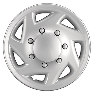 Hubcaps.com - Premium Quality 16" Silver Hubcaps/Wheel Covers fits Ford Van, One-Piece Heavy Duty Construction (Set of 4)