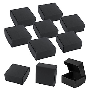 Sdootjewelry Ring Boxes Bulk, 1.57’’ × 1.57’’ × 0.98’’ Kraft Gift Boxes, 100 Pack Small Gift Boxes Bulk, Jewelry Gift Boxes Bulk Wholesale, Black