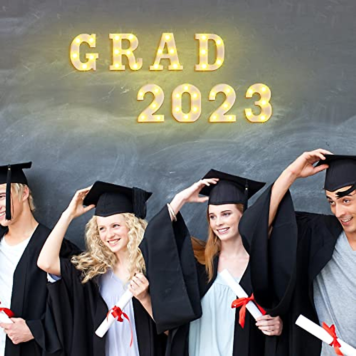 8 LED Marquee Letter Lights Grad 2023 Sign, Grad Light up Letter Numbers for Graduation Party Decorations, 2023 Graduation Decorations Party Supplies (White)