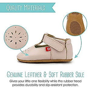 Zutano Leather Mary Jane Baby Shoes for Girls, Dove, 18M