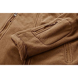 TACVASEN Men's Tactical Fleece Jacket (Small,SAND)